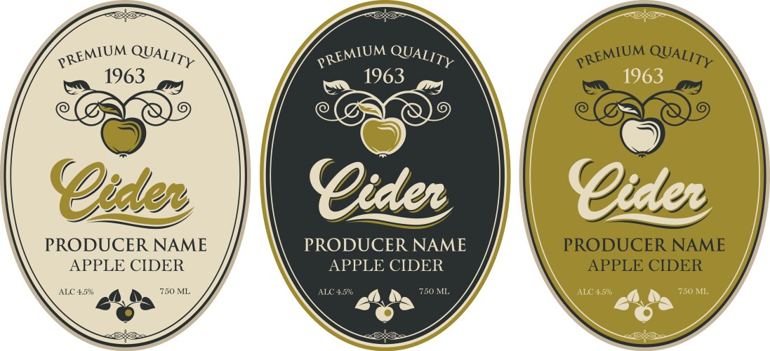 Cider labels set Royalty Free Vector Image - VectorStock