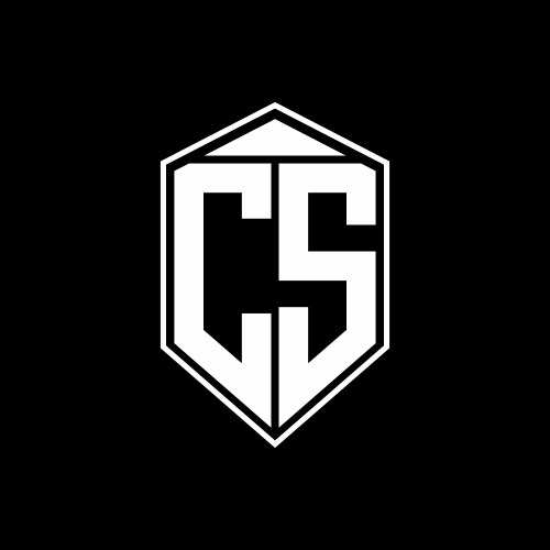 Cs logo monogram shield shape with crown design Vector Image