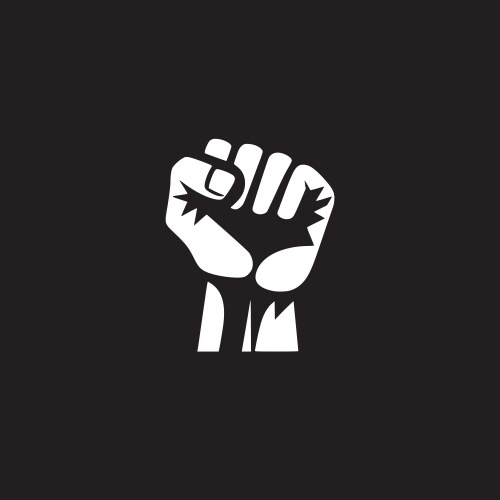 Raised fist logo icon poster - isolated Royalty Free Vector