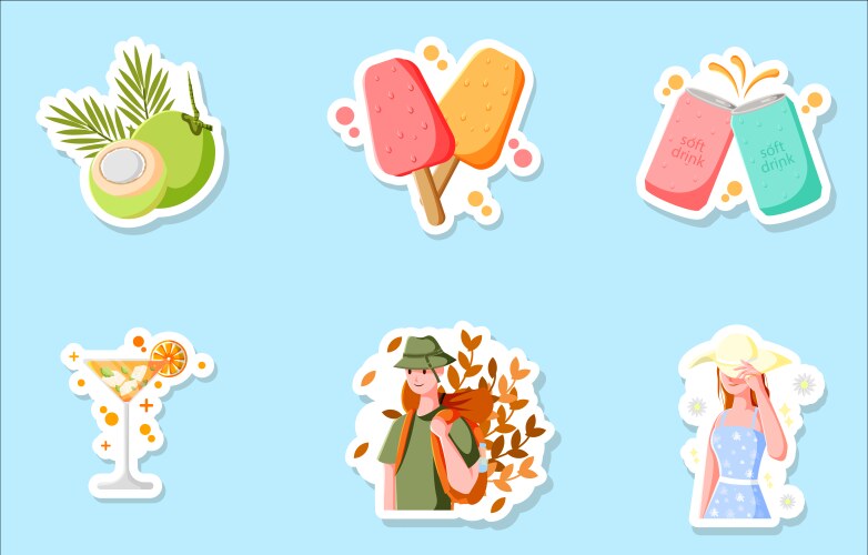 Summer sticker 5 Royalty Free Vector Image - VectorStock