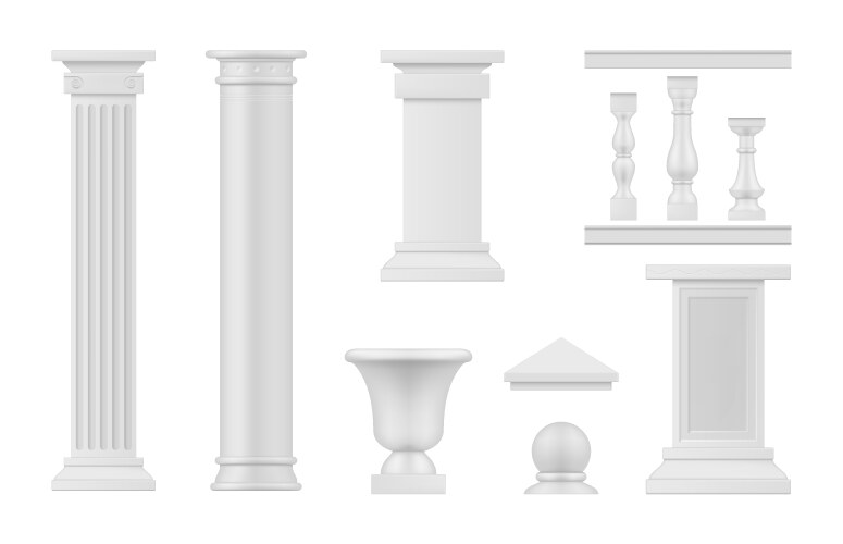 Columns realistic composition Royalty Free Vector Image