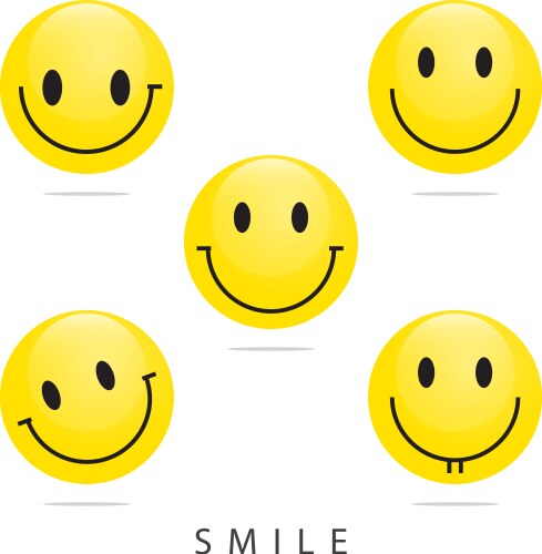 Smile emoticon template design Royalty Free Vector Image