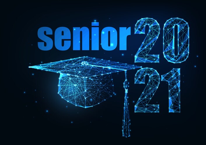Futuristic graduation 2025 concept banner Vector Image