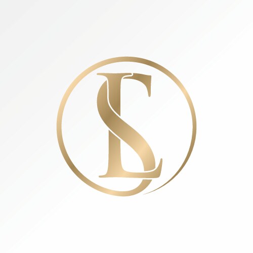 Letter initial sl or ls serif font circle connect Vector Image