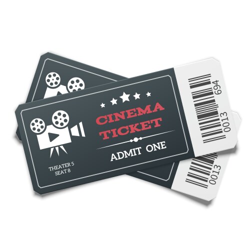 Set cinema tickets Royalty Free Vector Image - VectorStock
