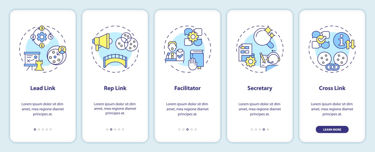 Holacracy core roles rectangle infographic Vector Image