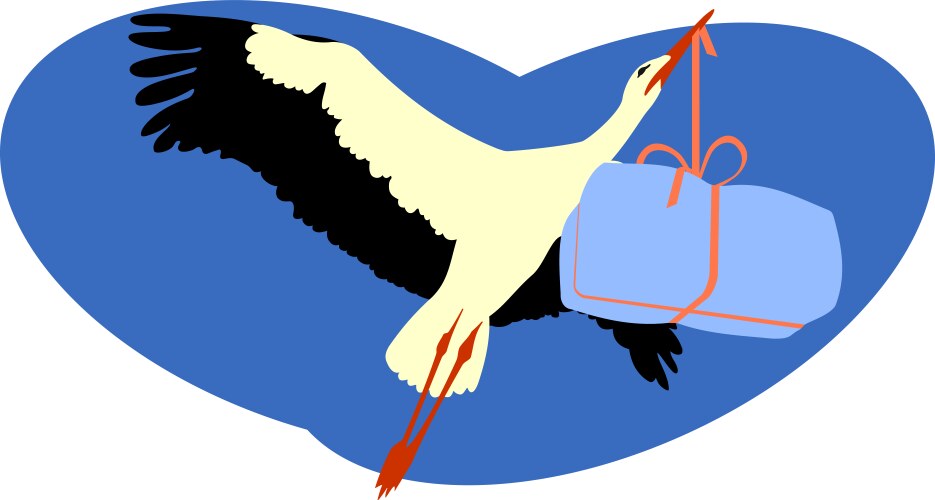 Stork Deliver Baby Vector Images (over 440)