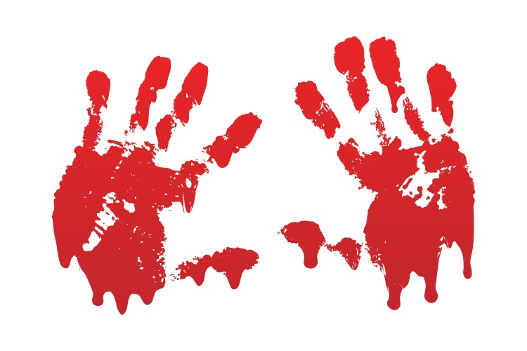 Bloody hand print Royalty Free Vector Image - VectorStock