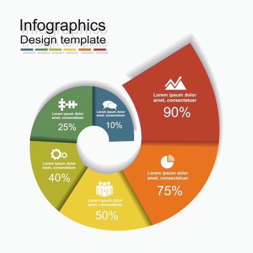 Cycle chart infographic template with 7 parts Vector Image