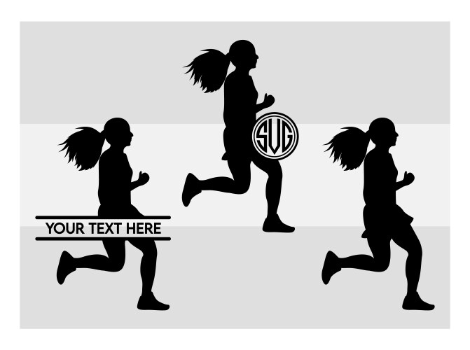 Running svg silhouette run runner monogram Vector Image