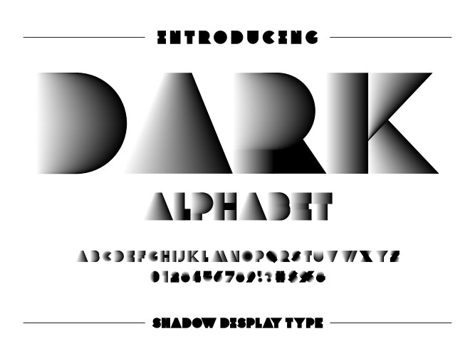 Shadow display font Royalty Free Vector Image - VectorStock
