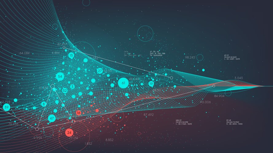 Dynamic abstract liquid flow particles background Vector Image