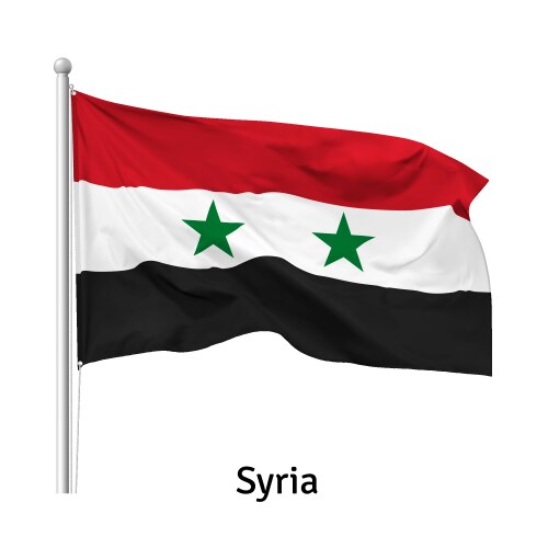 Syrian pin wavy flag Royalty Free Vector Image