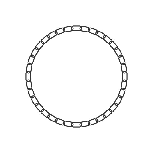 Gold chain frame round Royalty Free Vector Image