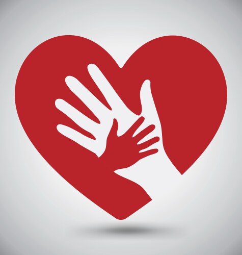 Hands hugging heart Royalty Free Vector Image - VectorStock