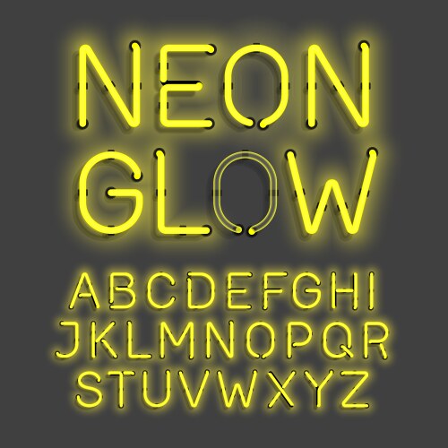 Neon alphabet Royalty Free Vector Image - VectorStock