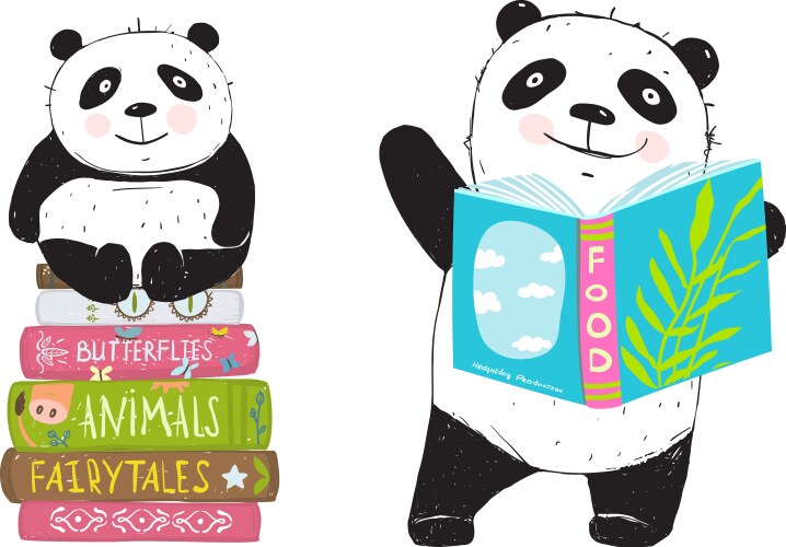 Panda family Royalty Free Vector Image - VectorStock