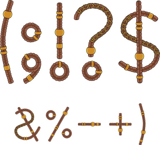 Font numbers from dreadlocks Royalty Free Vector Image