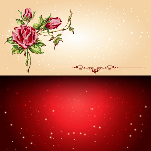 Greeting card with roses Royalty Free Vector Image