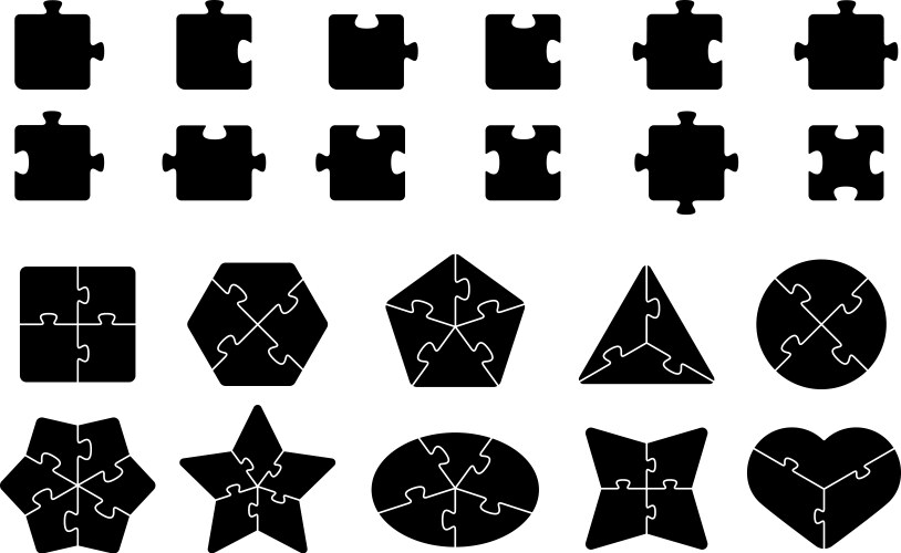 Jigsaw Template Puzzle Vector Images (over 16,000)