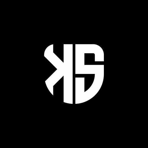 Ks logo monogram with sword element ribbon design Vector Image