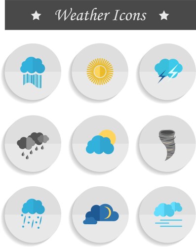 Weather forecast icon set Royalty Free Vector Image