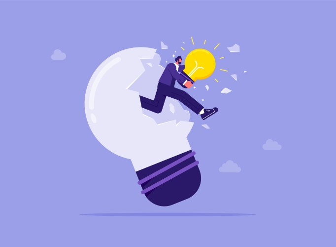 Breakthrough - idea concept Royalty Free Vector Image