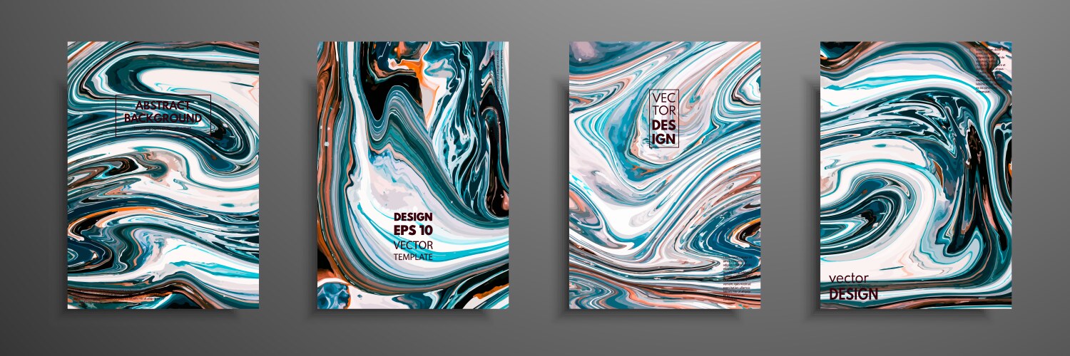 Covers with acrylic liquid textures colorful Vector Image