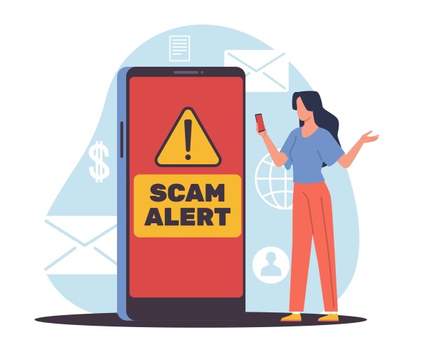 Hacking and phone scam info poster protection Vector Image