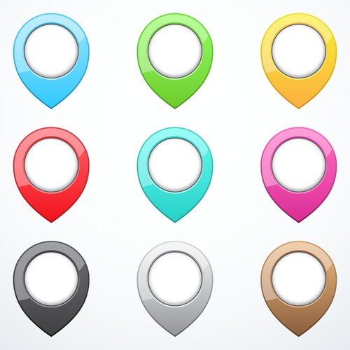 Set of colored map pins Royalty Free Vector Image
