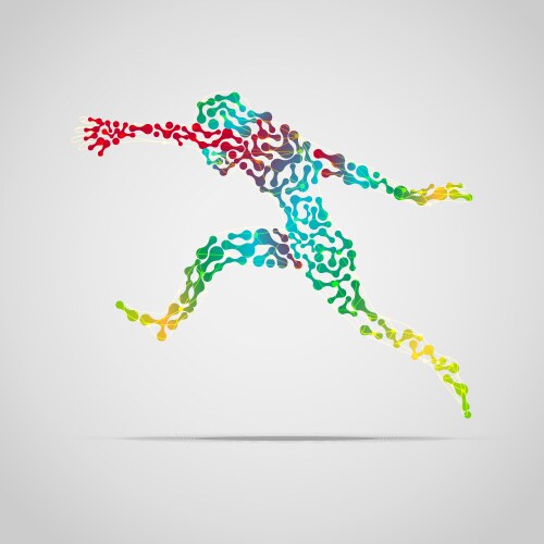 Trendy stylized movement running man line Vector Image