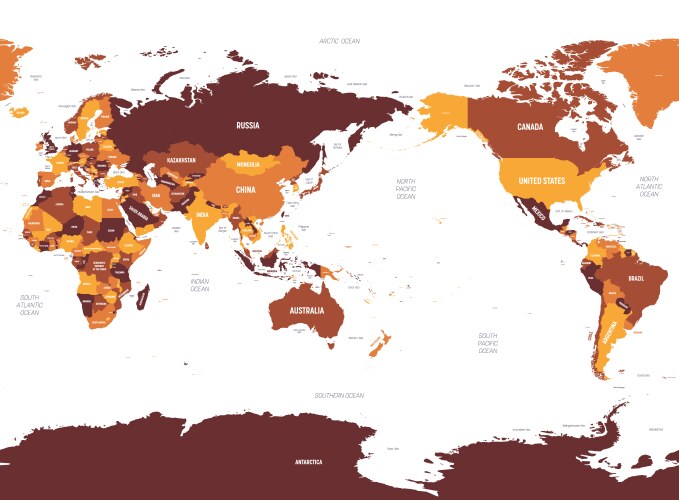 World map australia centered Vector Images & Graphics for Commercial ...