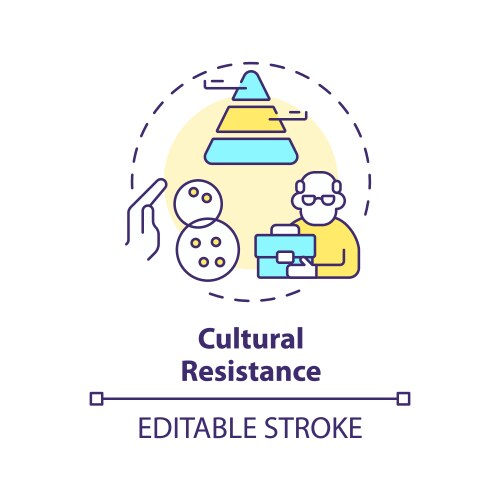 Resistance to change orange concept icon Vector Image