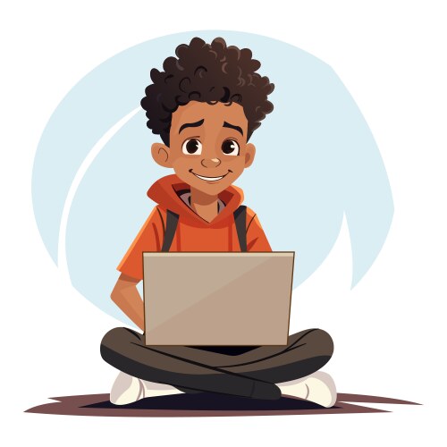 Guy with laptop Royalty Free Vector Image - VectorStock