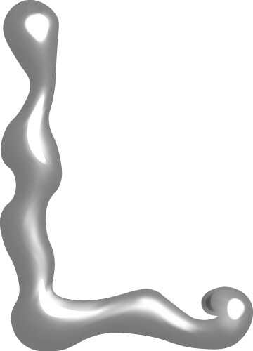 3d letter y in y2k style with chrome effect Vector Image