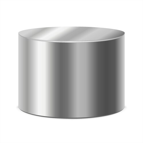 Cylinder metal straight pipe in realistic style Vector Image