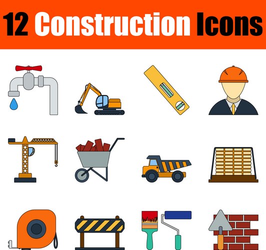 Construction worker icon set Royalty Free Vector Image