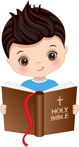 Children Reading The Bible Clipart