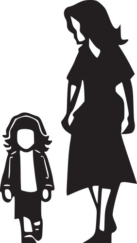 Mother - black and white Royalty Free Vector Image