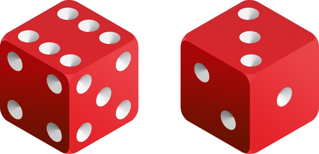 Realistic red dice icon Royalty Free Vector Image