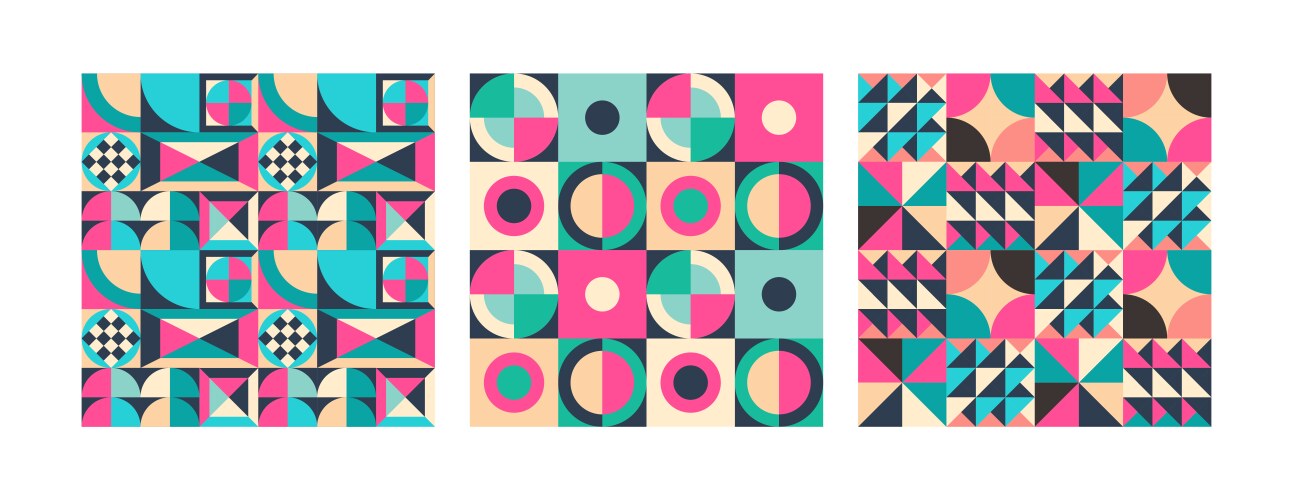 Set of seamless vintage patterns - color Vector Image