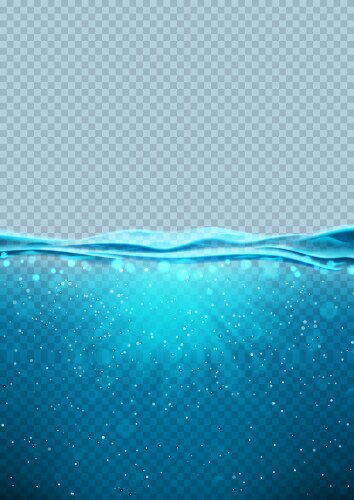 Transparent underwater blue ocean banner Vector Image