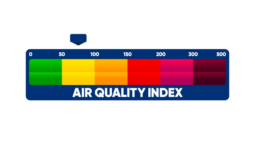 Air pollution meter quality index scale low Vector Image
