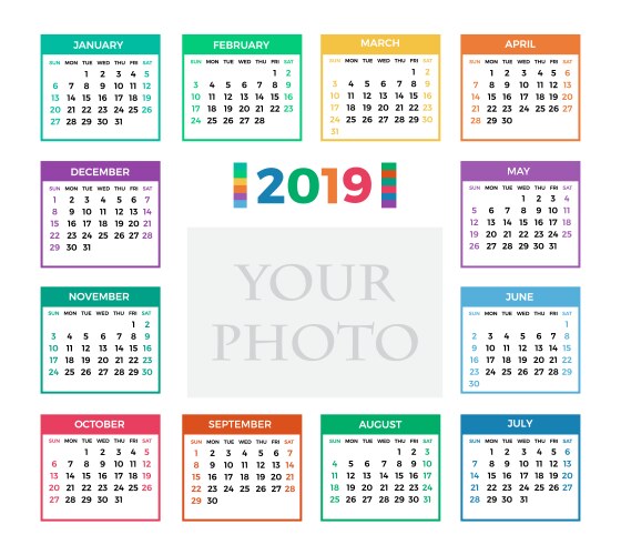 Public holidays for the usa calendar 2019 Vector Image
