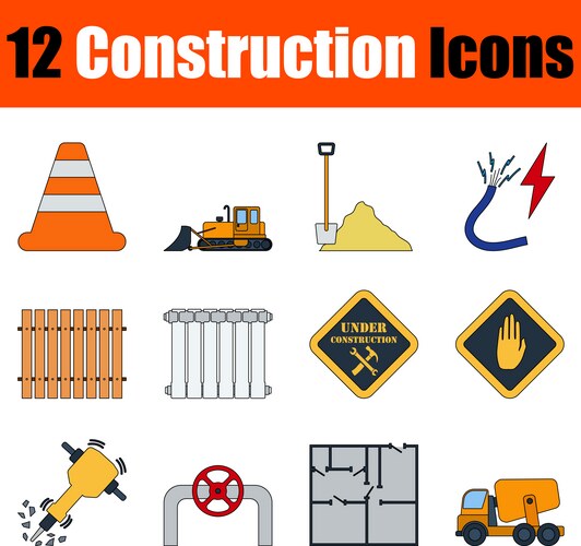 Construction worker icon set Royalty Free Vector Image