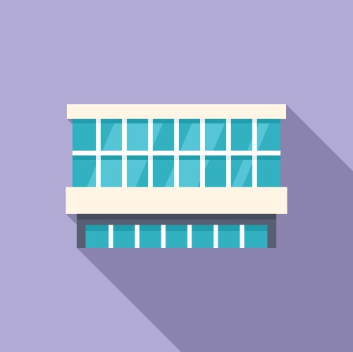 Two storey building facade with large windows and Vector Image