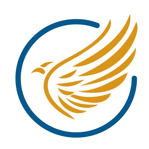 Round phoenix bird logo Royalty Free Vector Image