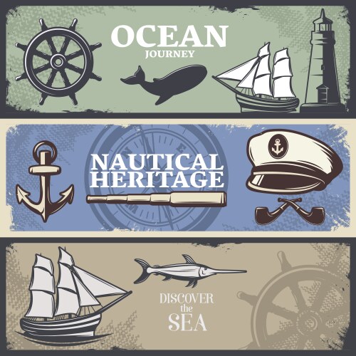 Nautical set 4 Royalty Free Vector Image - VectorStock