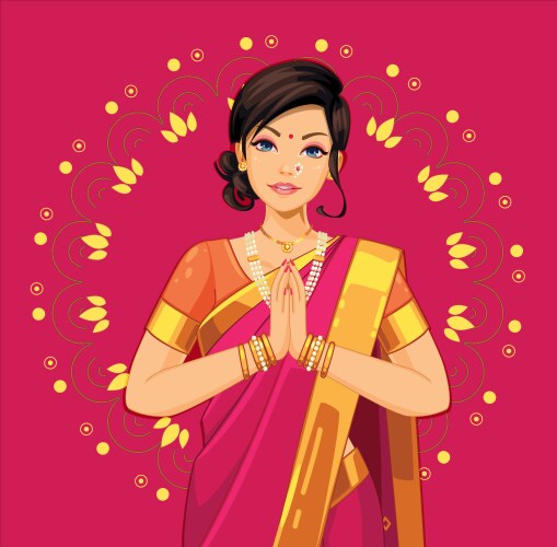 Indian Women Saree Vector Images (over 440)