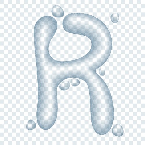 Clear transparent liquid typeface Royalty Free Vector Image